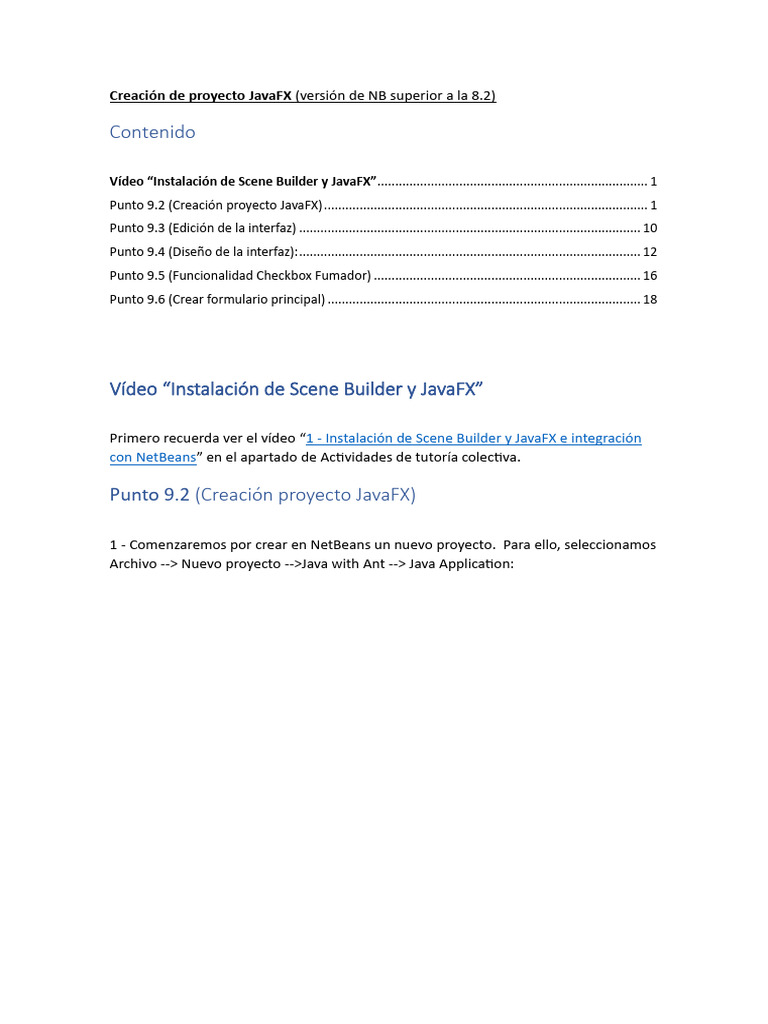 Creación de Proyecto JavaFX (Ejemplo A Partir Del Punto 9.2) - A | PDF | Archivo de computadora ...