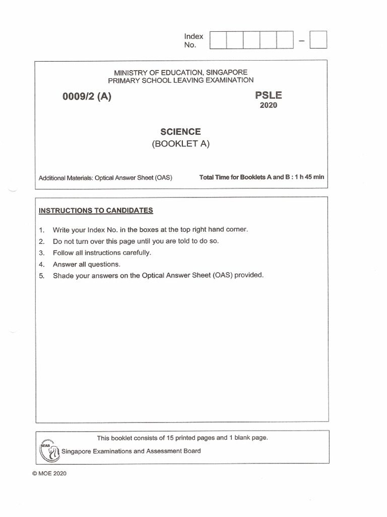 Psle Science 2020 | PDF