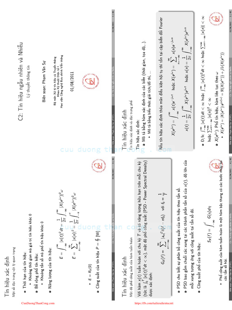 Ly-Thuyet-Thong-Tin - Pham-Van-Su - LTTT - c2 - Tin-Hieu-Ngau-Nhien-Va-Nhieu - Part-1 ...
