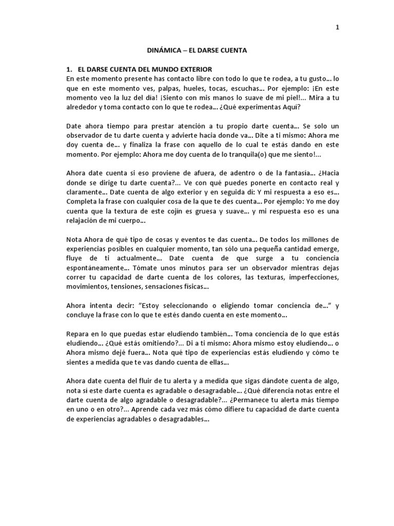 Dinámica - Darse Cuenta | PDF | Naturaleza