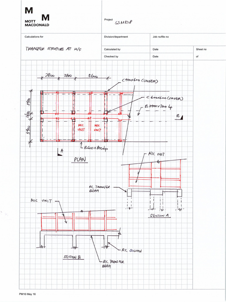 MF Transfer Beams Hand Calculation | PDF