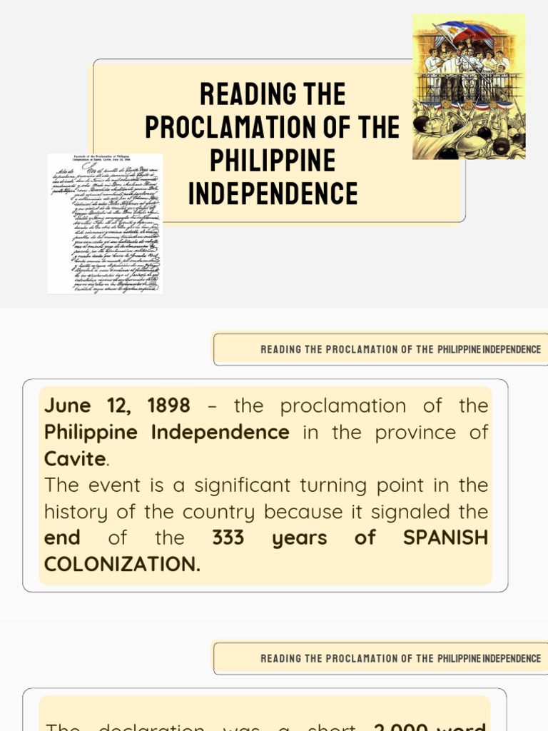 Reading The Proclamation of The Philippine Independence | PDF ...