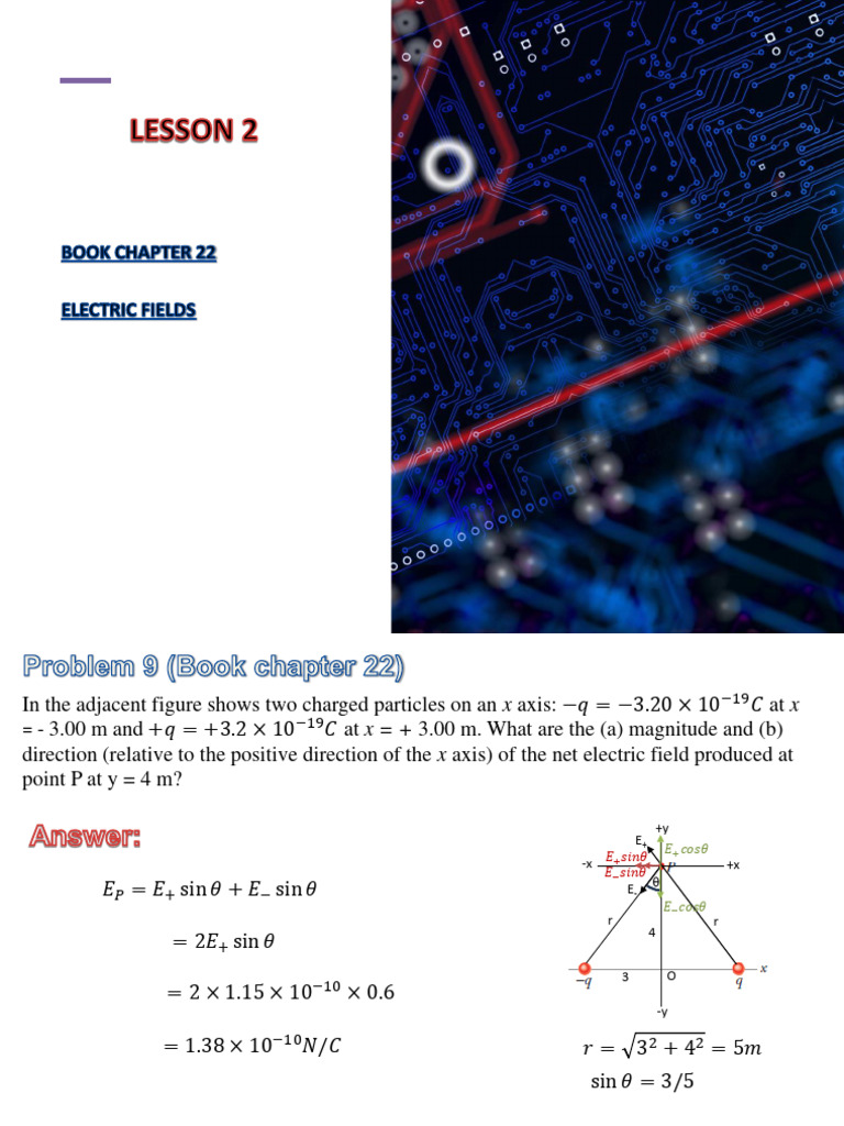 Physics_1_LESSON 2 (Final term_Fall 2023-24) | PDF | Electric Field | Physics