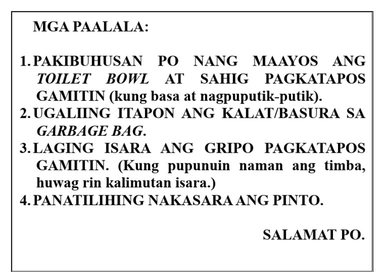 Mga Paalala - Grade 8 CR | PDF