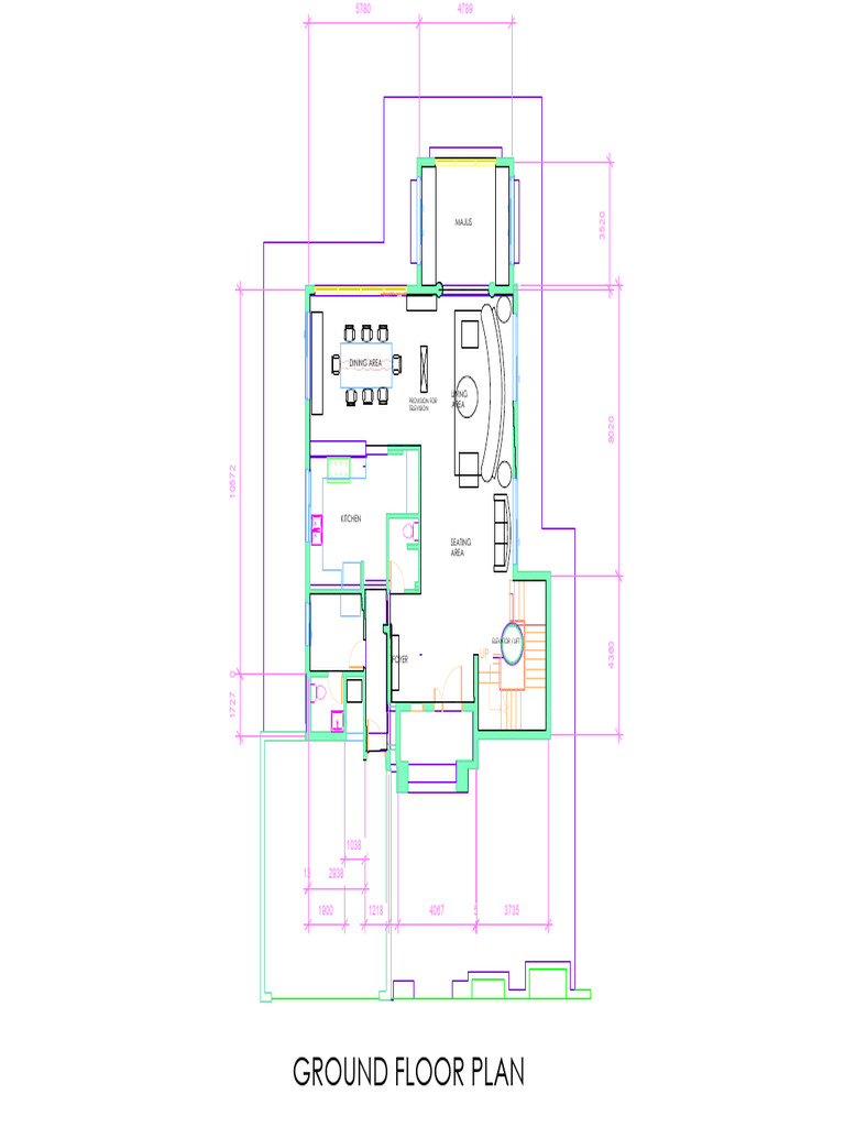 HUSSEIN REVISED - Floor Plan - GROUND FLOOR PLAN (1) - Model | PDF