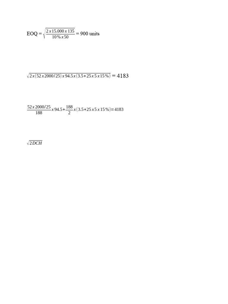 EOQ Calculation and Analysis Guide | PDF