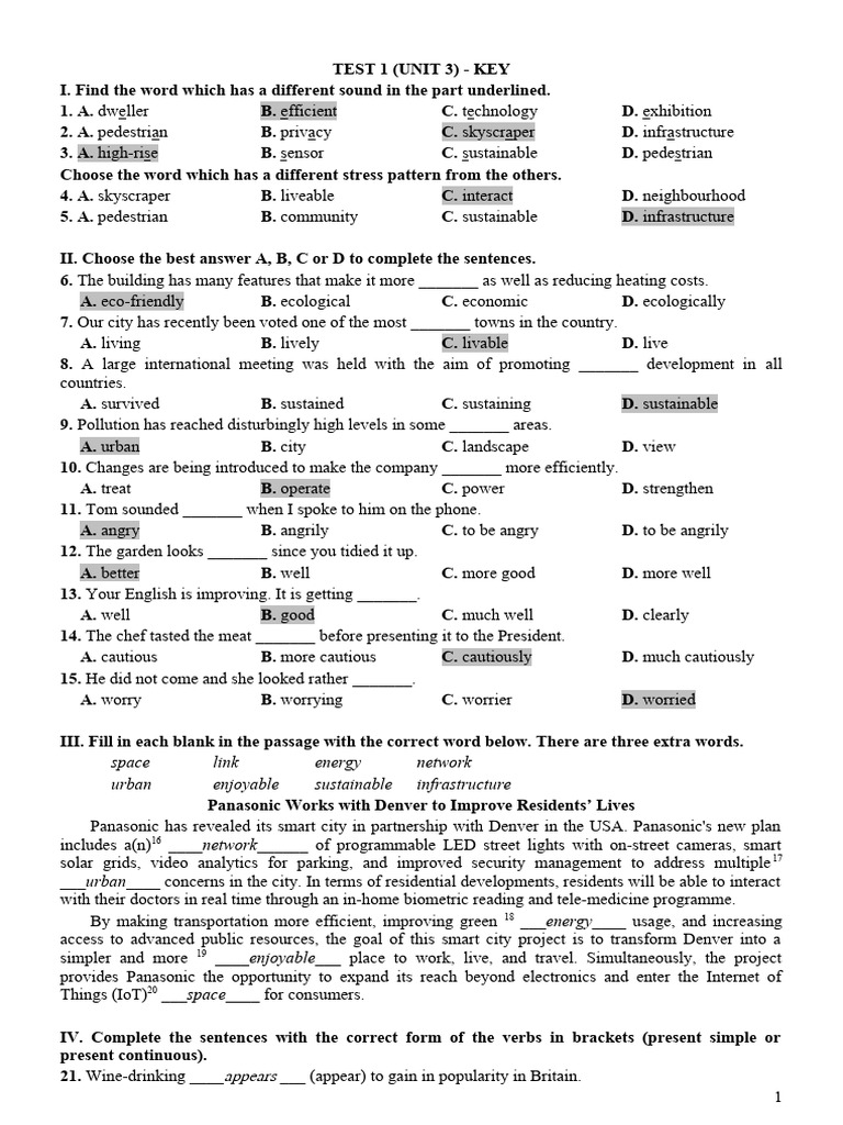 Unit 3 - Test 1 - Key | PDF | Efficient Energy Use | Energy Development