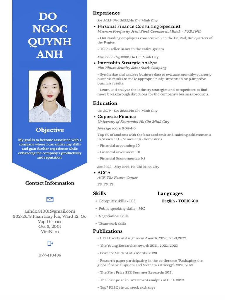 CV - Do Ngoc Quynh Anh | PDF