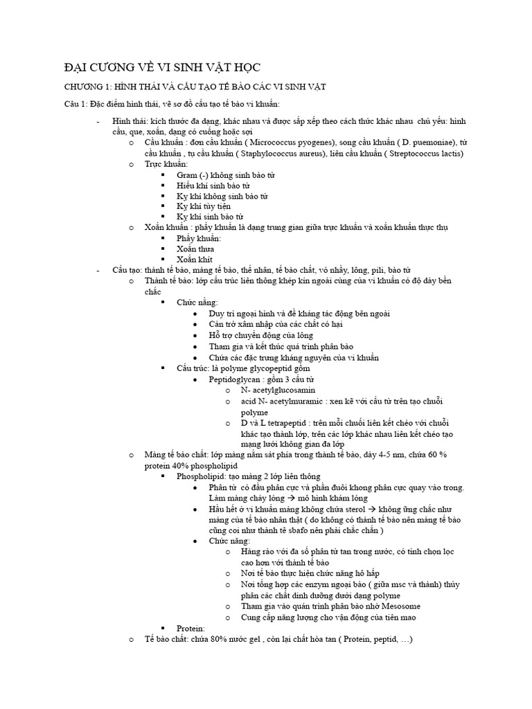 Đ I Cương VSV | PDF