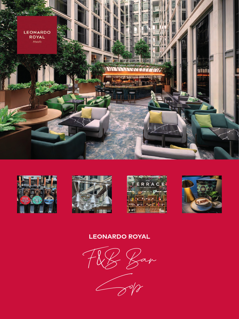 Leonardo Royal F&B Bar SOP Guidelines | PDF | Waiting Staff | Bartender