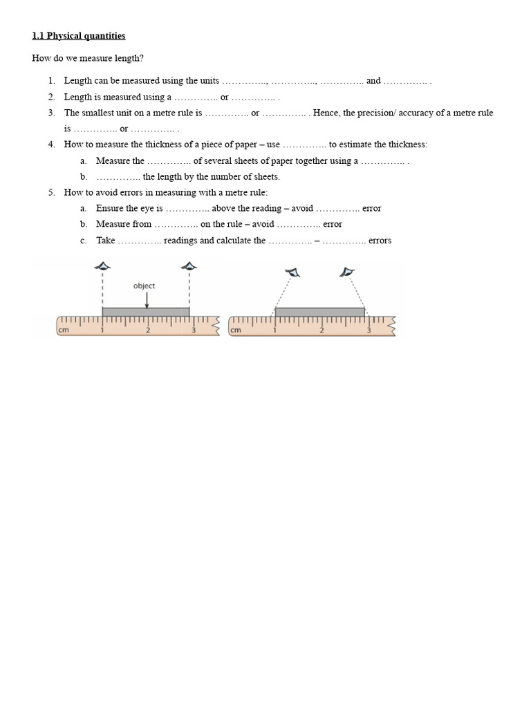 1.1 Physical Quantities - How Do We Measure Length | PDF