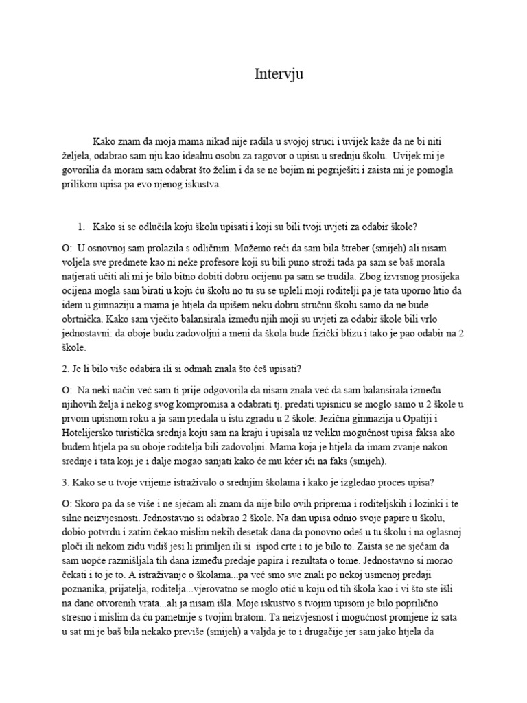 Interviju - 1.e Neo Građanski | PDF