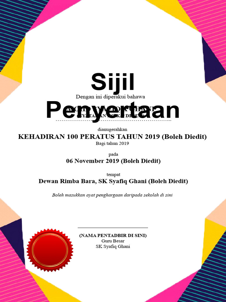 Template Sijil 2 | PDF