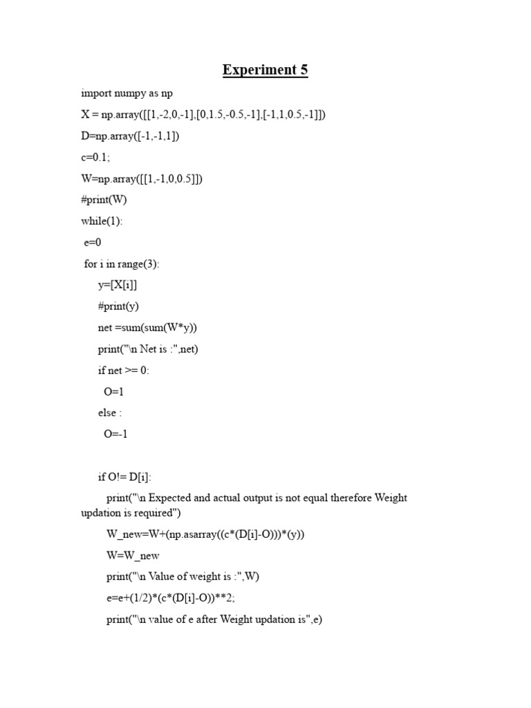 Exp 5 ML | Download Free PDF | Computer Programming