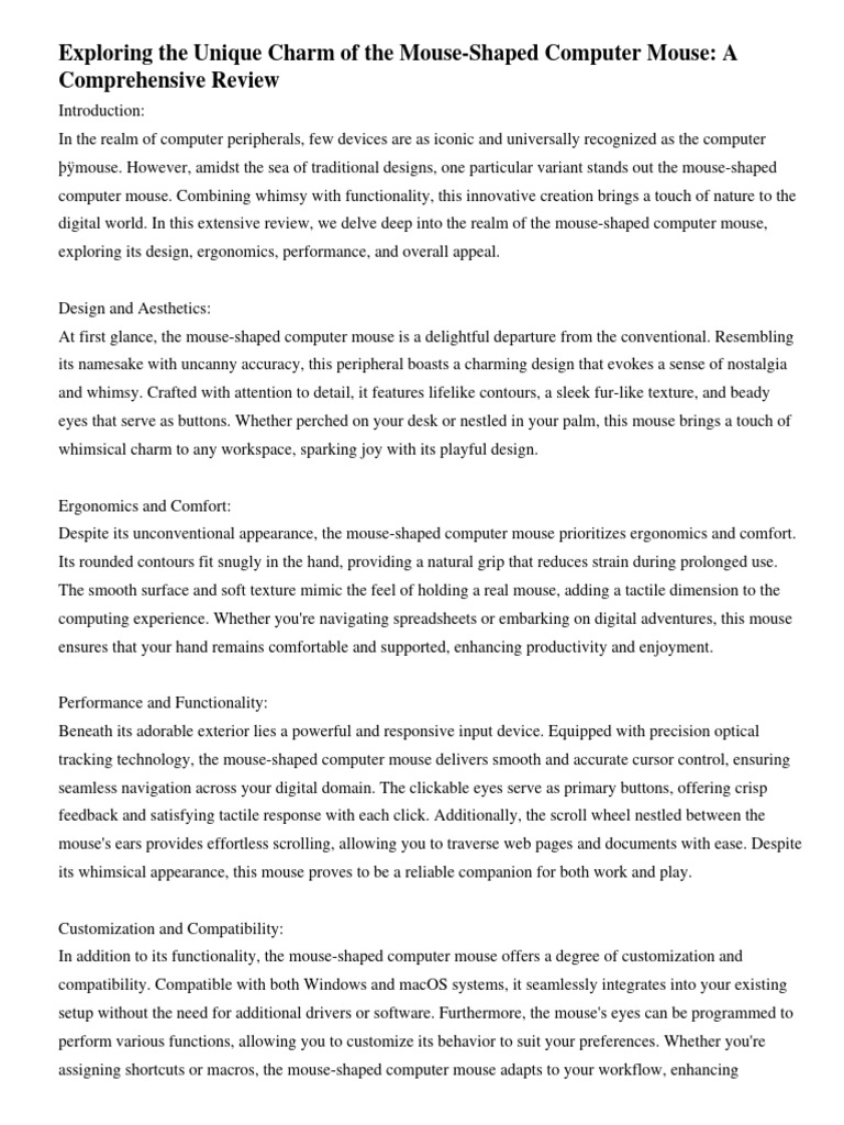 mouse review | PDF | Human–Computer Interaction | Computing