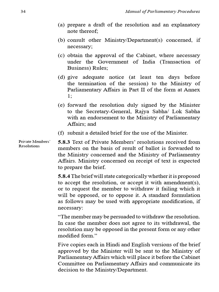 Parliamentary Procedures Manual Guide | PDF | Law