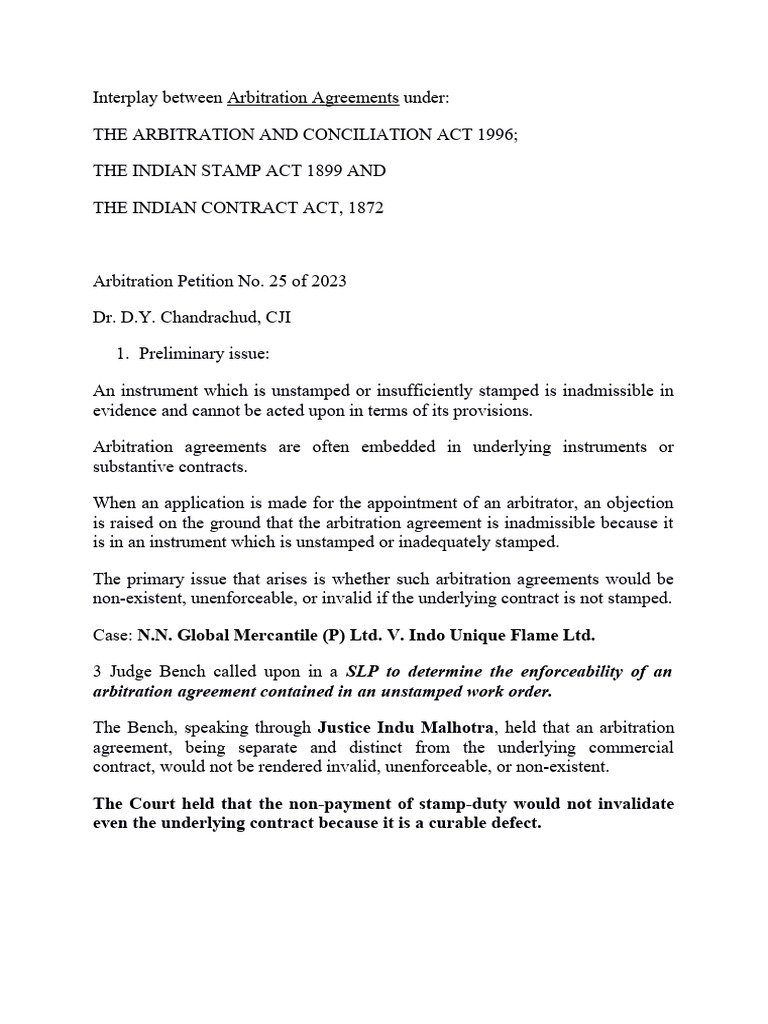 Arbitration Agreements & Stamp Duty | PDF | Arbitration | Arbitration Clause