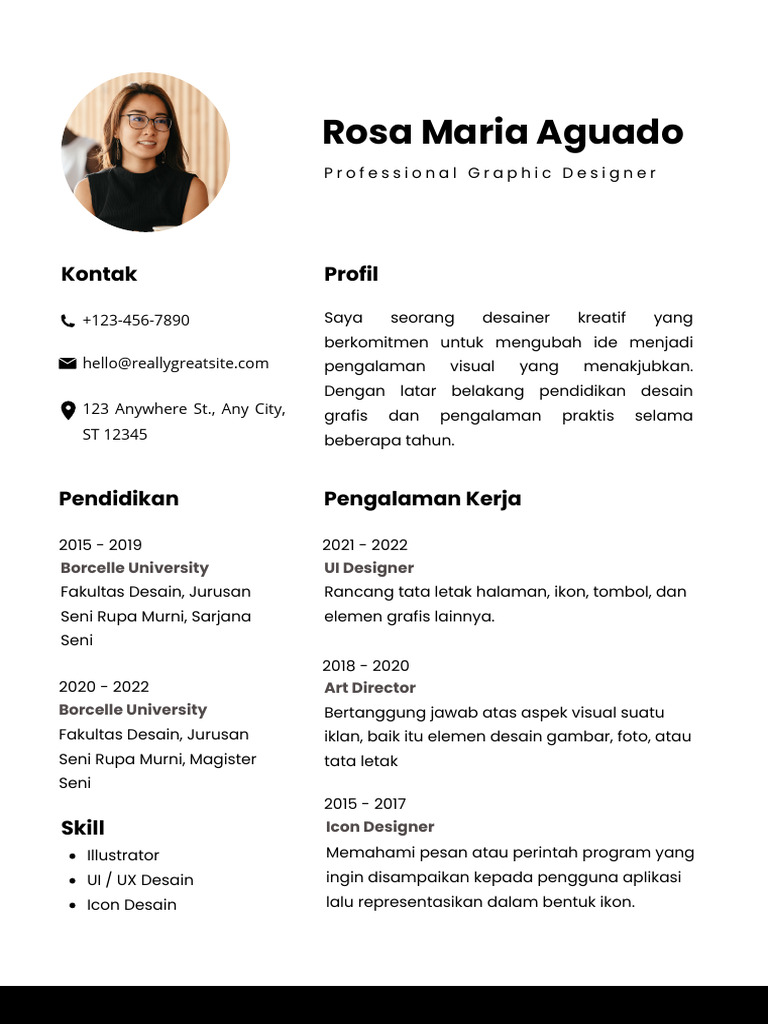 Putih Dan Hitam Profesional Minimalis CV Resume Template | PDF | Seni