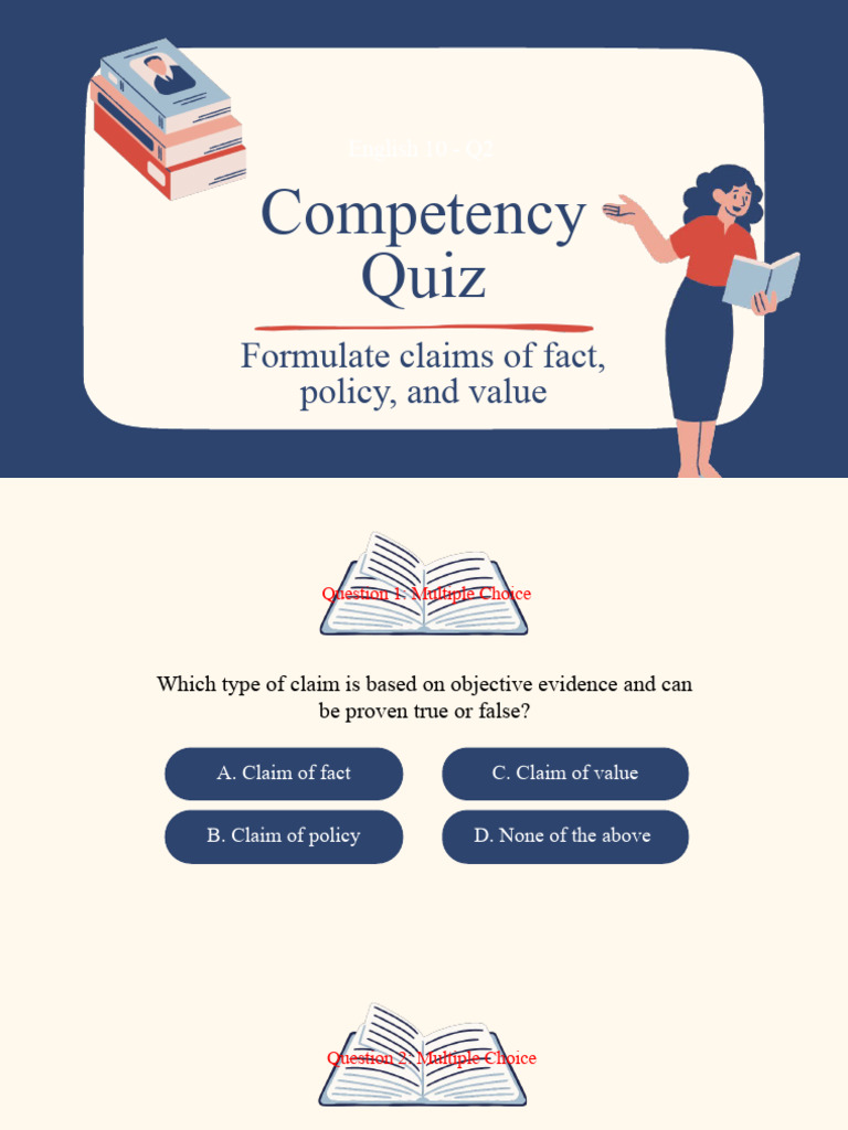 Competency Quiz Formulate Claims of Fact Policy and Value 1 | PDF | Policy | Reason