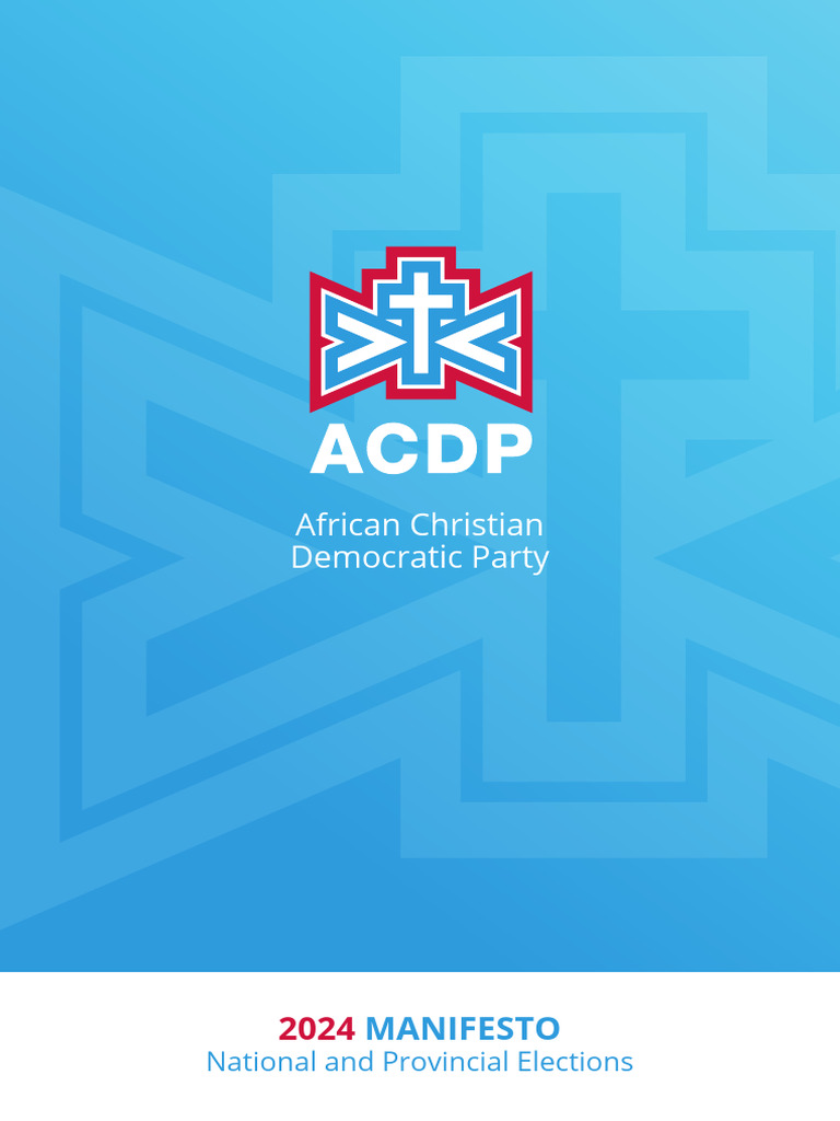 ACDP 2024 Elections Manifesto | PDF | Health Care | Schools
