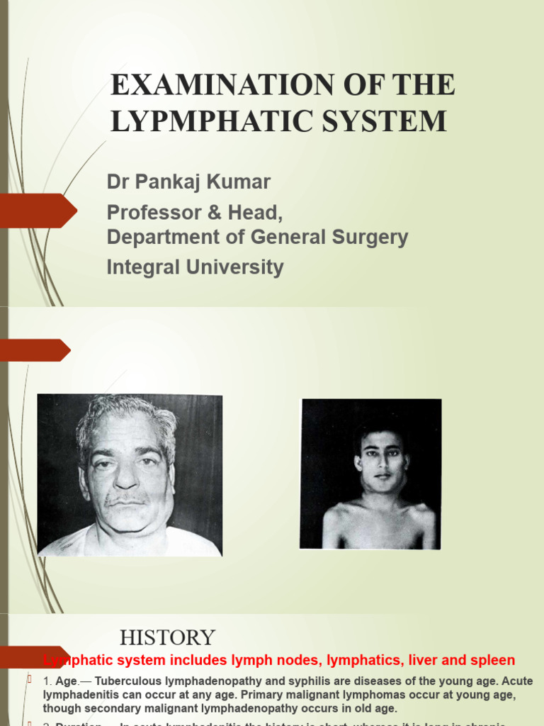 Lymphatic System Examination Guide | PDF | Lymphatic System | Lymph Node