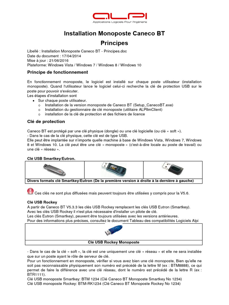 Installation Monoposte Caneco BT - Principes | PDF | Microsoft Windows | Clé USB