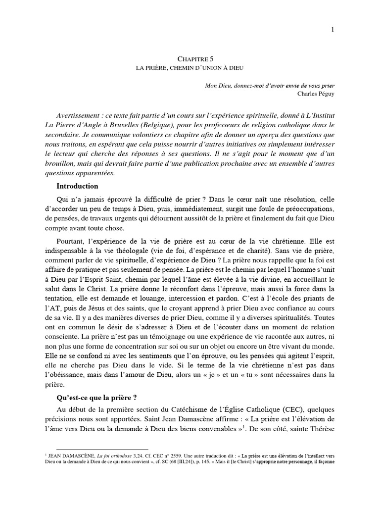 Prière : Chemin d'Union à Dieu | PDF | Élie | Prière