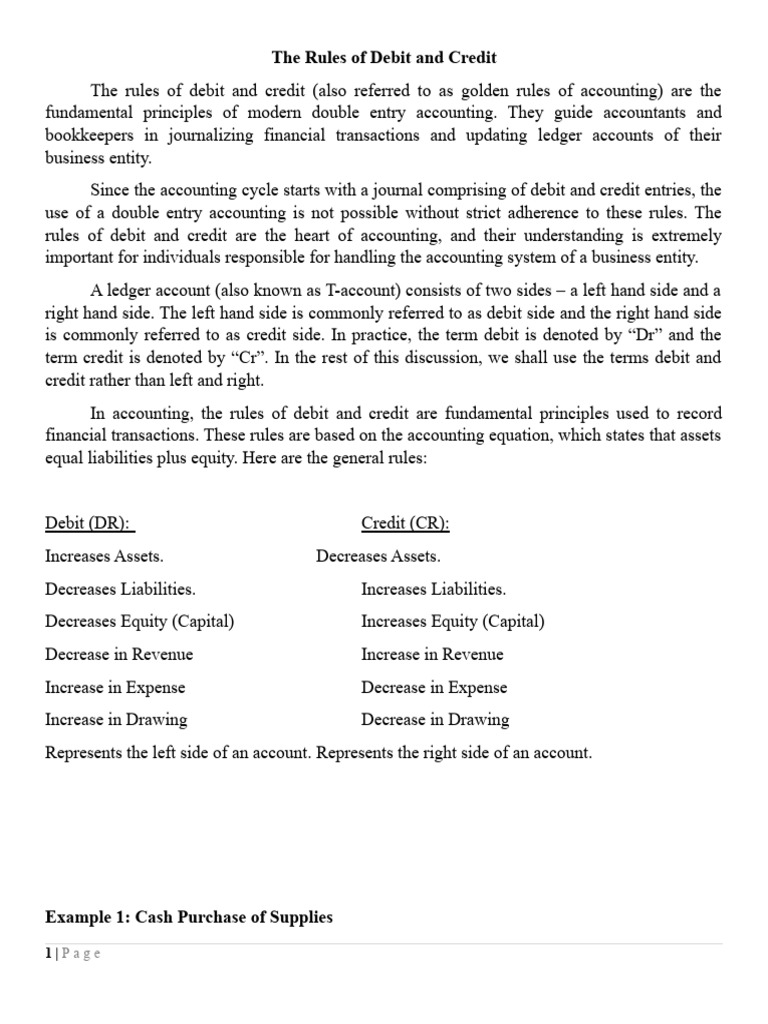 Understanding Dr and Cr Rules | PDF | Debits And Credits | Accounting