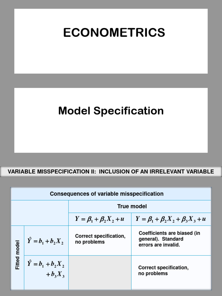 Lecture - Model Specification | PDF | Coefficient Of Determination | Errors And Residuals