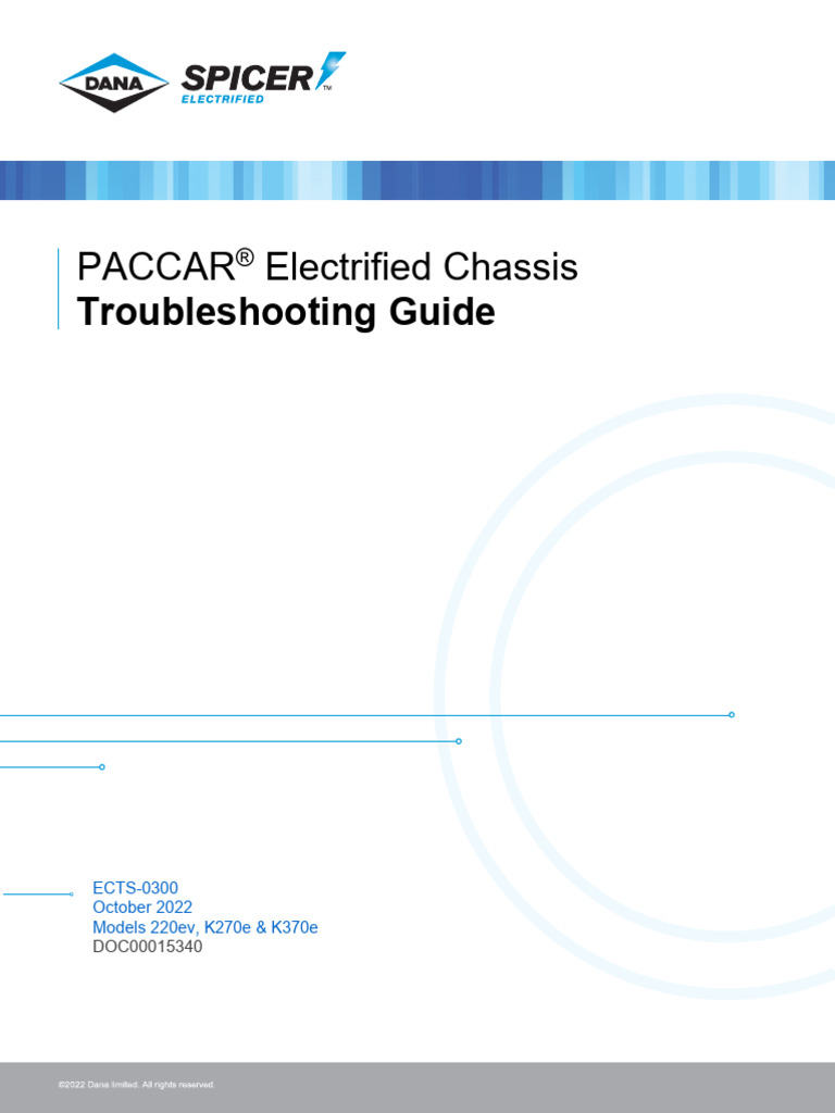 PACCAR® Electrified Chassis Troubleshooting Guide | PDF | Battery ...