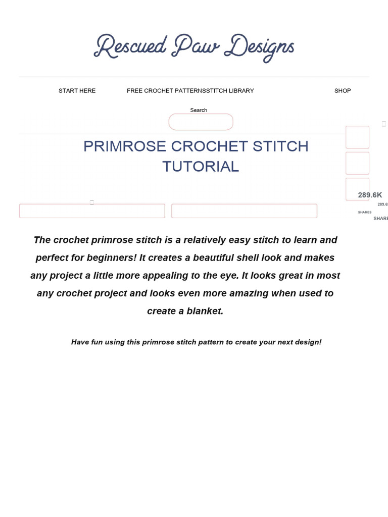 Crochet Primrose Stitch Pattern - Primrose Crochet Tutorial | PDF ...