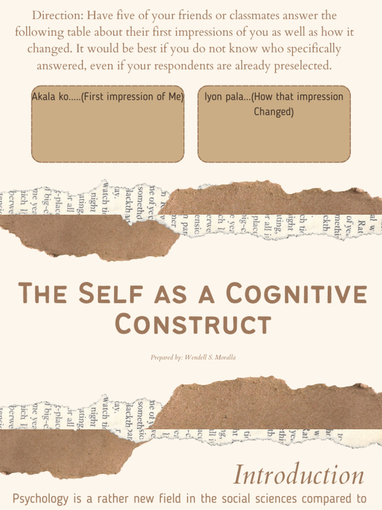 The Self As A Cognitive Construct | Download Free PDF | Self Esteem | Psychology