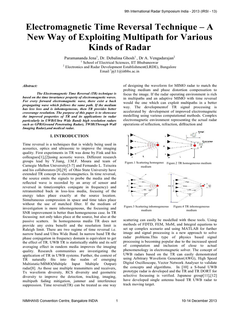 Electromagnetic Time Reversal Technique | PDF | Radar | Ultra Wideband