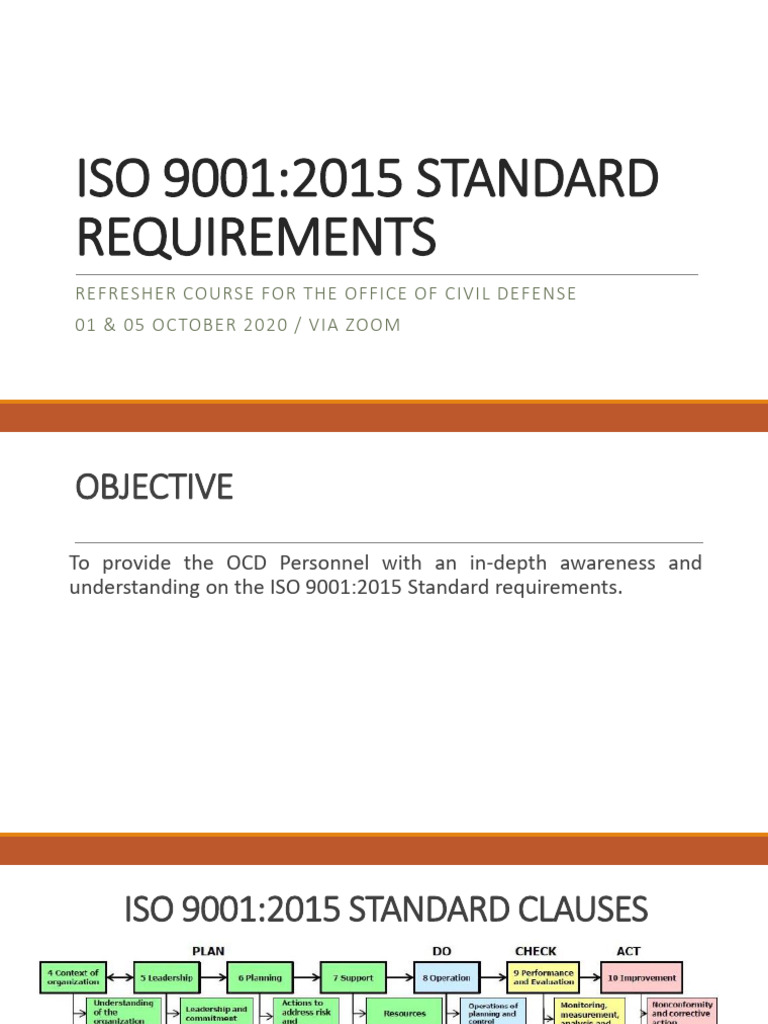 Refresher Course On ISO 9001 Standard | PDF | Quality Management System ...