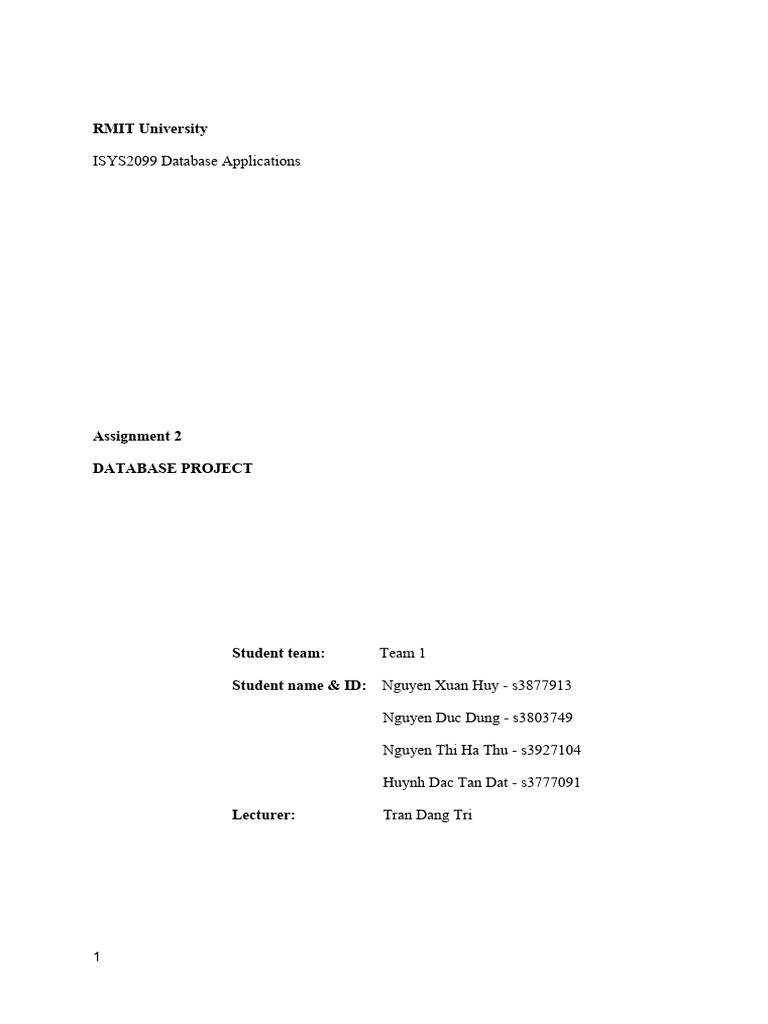 DatabaseDesign Asm2 | PDF | Database Transaction | Databases