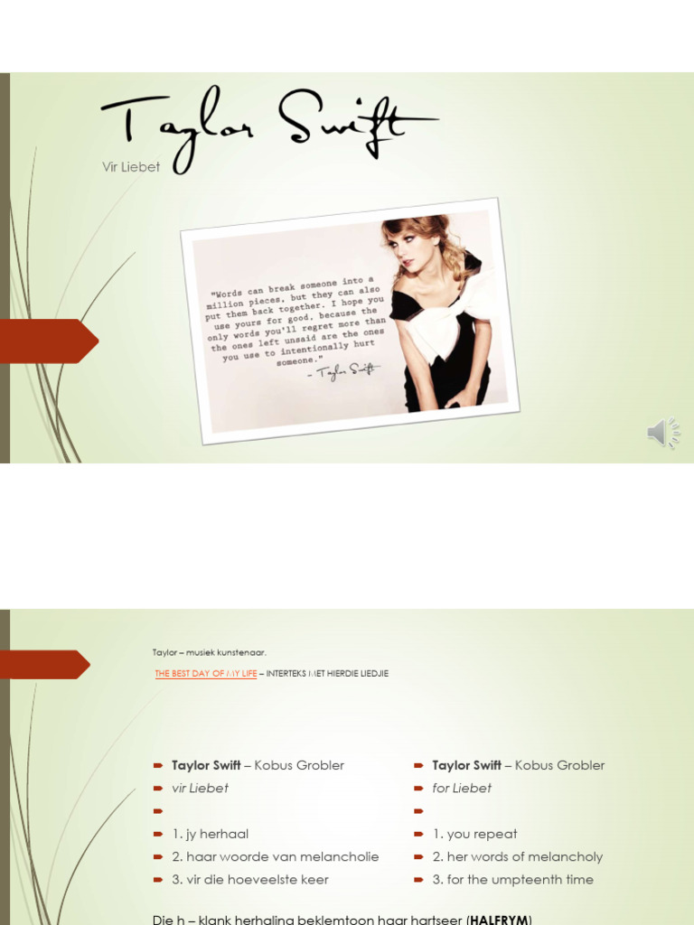 Taylor Swift Gedig | PDF