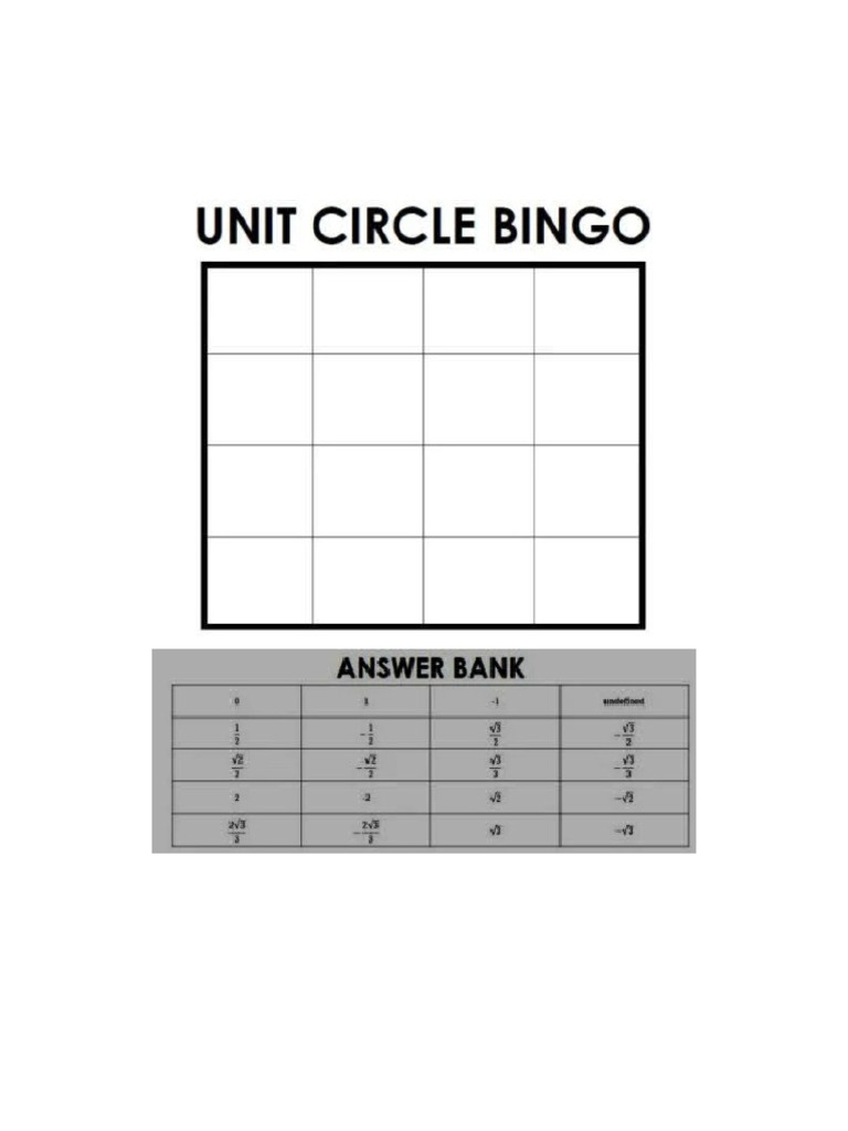 Quiz 1 Unit CIRCLE BINGO | PDF