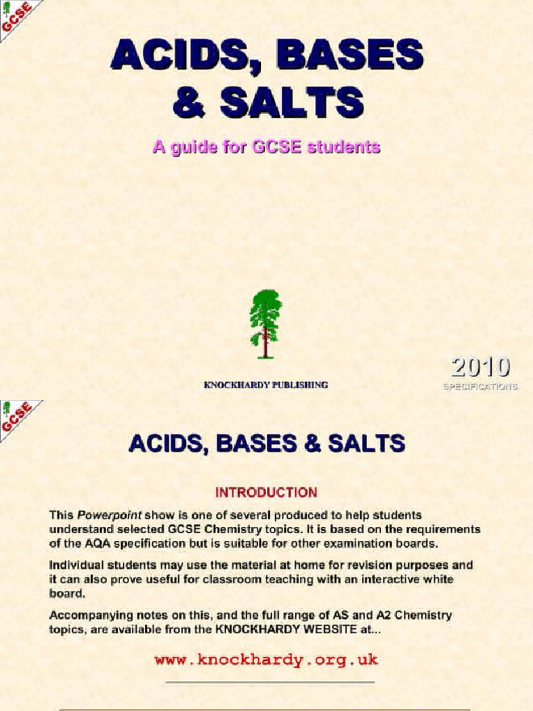 Acids, Bases and Salts | PDF
