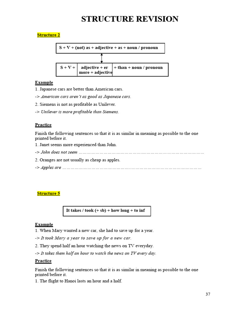 DR- VHVL- 5_Đã lọc_VLVH_Structure Revision | PDF | Adjective | Noun