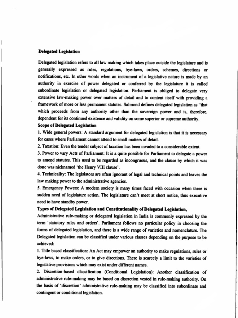 Admin Law Notes Unit 2 | PDF