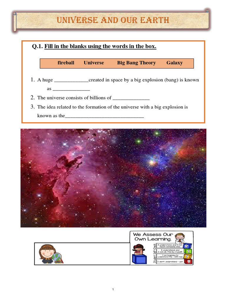 Universe and Earth: Fill in the Blanks & Quizzes | PDF | Planets ...