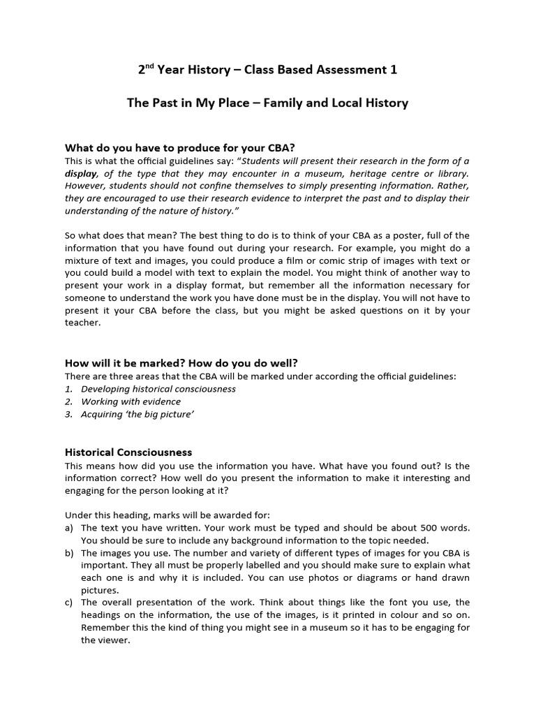 CBA1 - Guidelines For Students | PDF | Information | Cognition