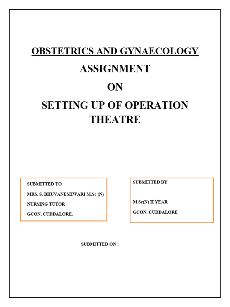 Settings Up of OT | PDF | Surgery | Operating Theater