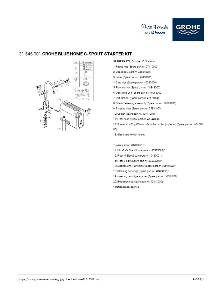 GROHE Spareparts List 31545001 | PDF