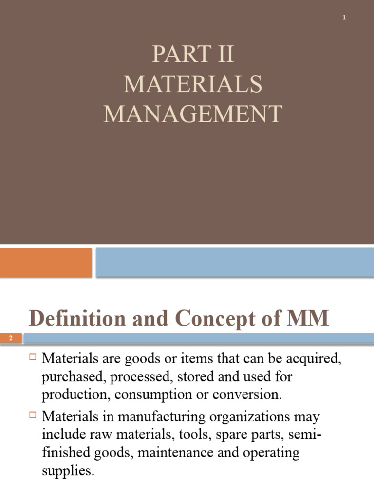 Module 2 - Materials Management | PDF | Forecasting | Inventory