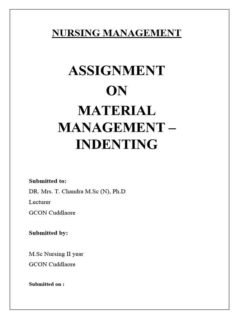 Material Management - Indenting | PDF | Receipt