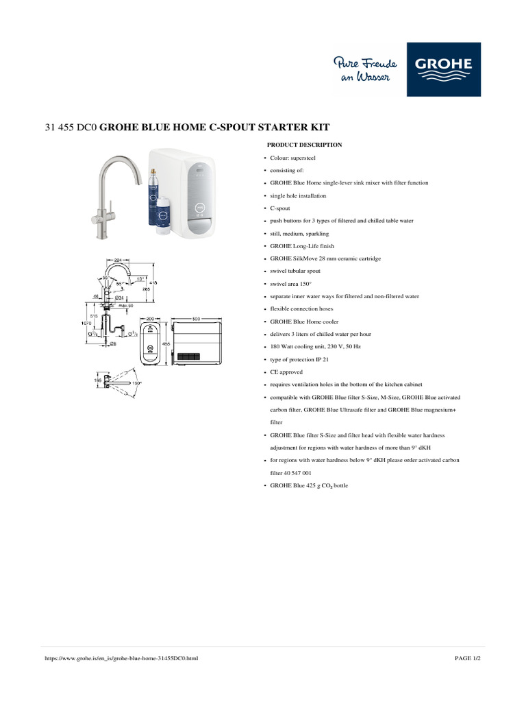 GROHE Blue Home Kit for Homeowners | PDF