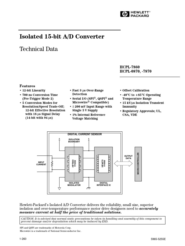 HCPL 7860 | PDF | Analog To Digital Converter | Signal To Noise Ratio