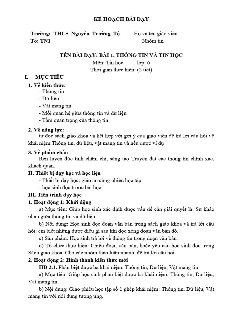 01 ThongTin Va DuLieu | PDF