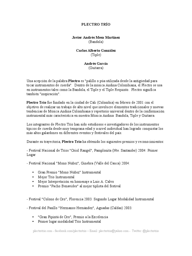 Plectro Trio | PDF | Cordófonos | Instrumentos de cuerda